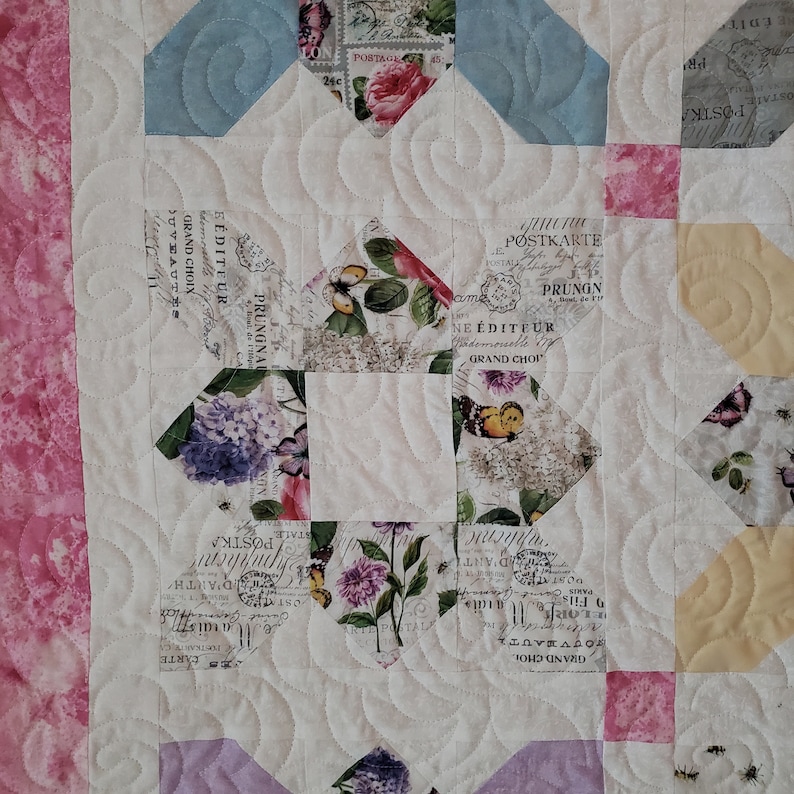 Pastel Prairie Flower Quilt - Etsy