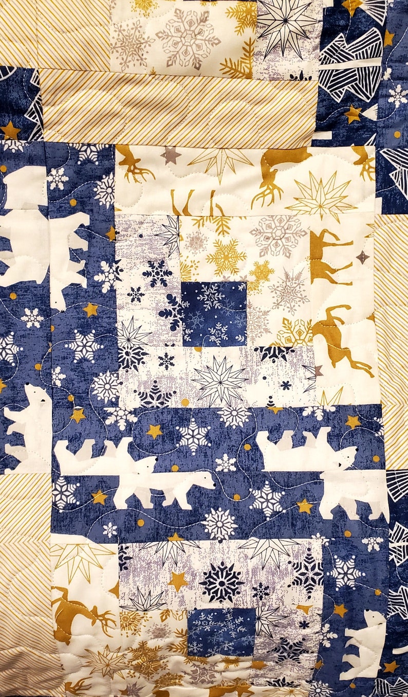 Blue Log Cabin Quilt - Etsy