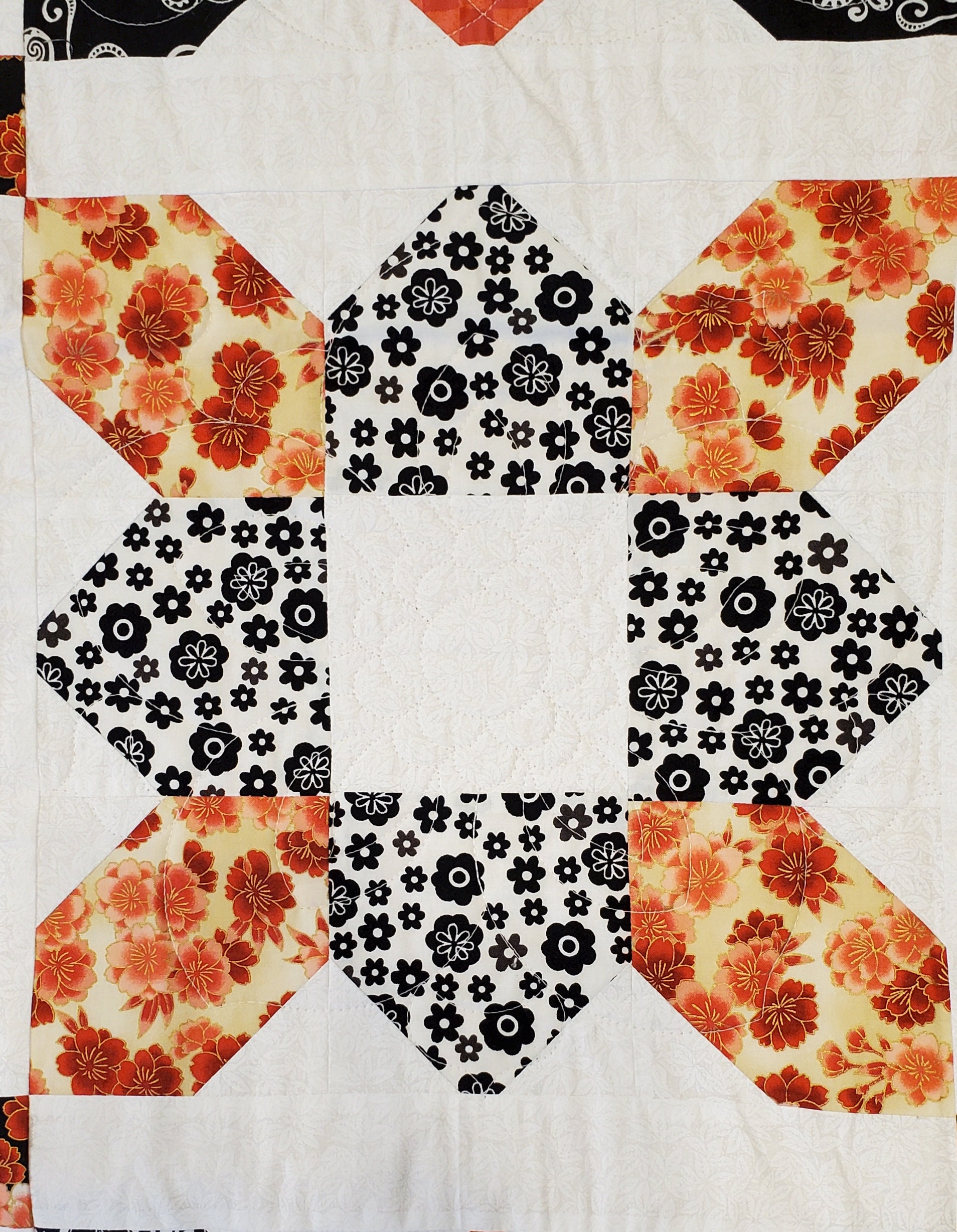 Orange and Black Prairie Flower Quilt - Etsy