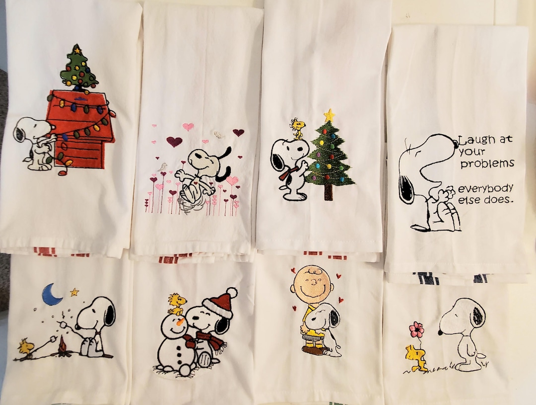 SNOOPY KITCHEN TOWELS - Etsy