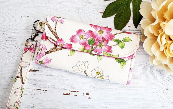 Pink Dogwood Womens Wallet Fabric Clutch Wallet Wristlet - Etsy