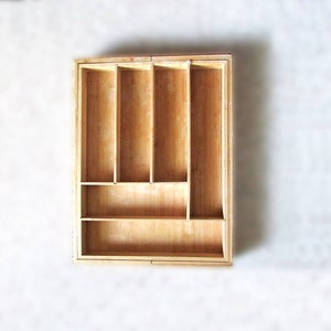 Expandable Wooden Flatware Cutlery In-drawer Insert 13x2x17 Expands to ...