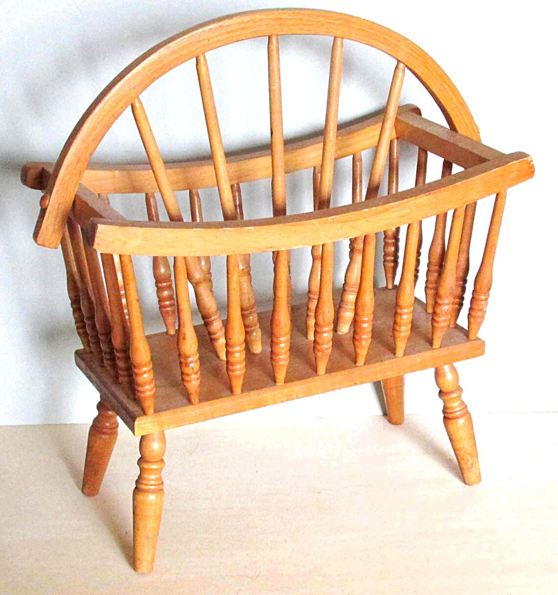 1970s Solid Wood Spindle Wagon Wheel Western Design Magazine | Etsy