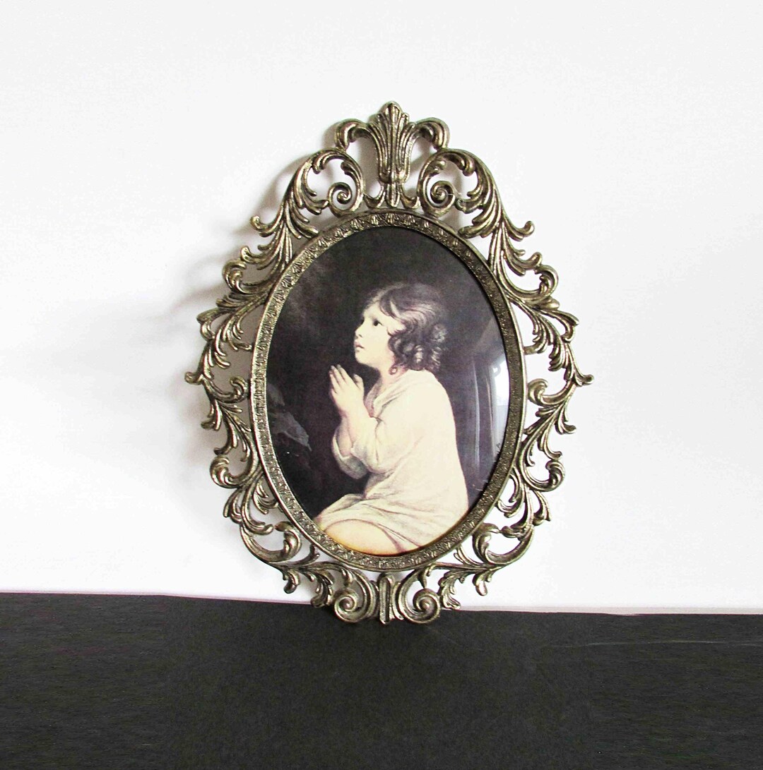 Vintage Italian Made Oval Brass Frame, With Bubble Glass, Classic Boy ...