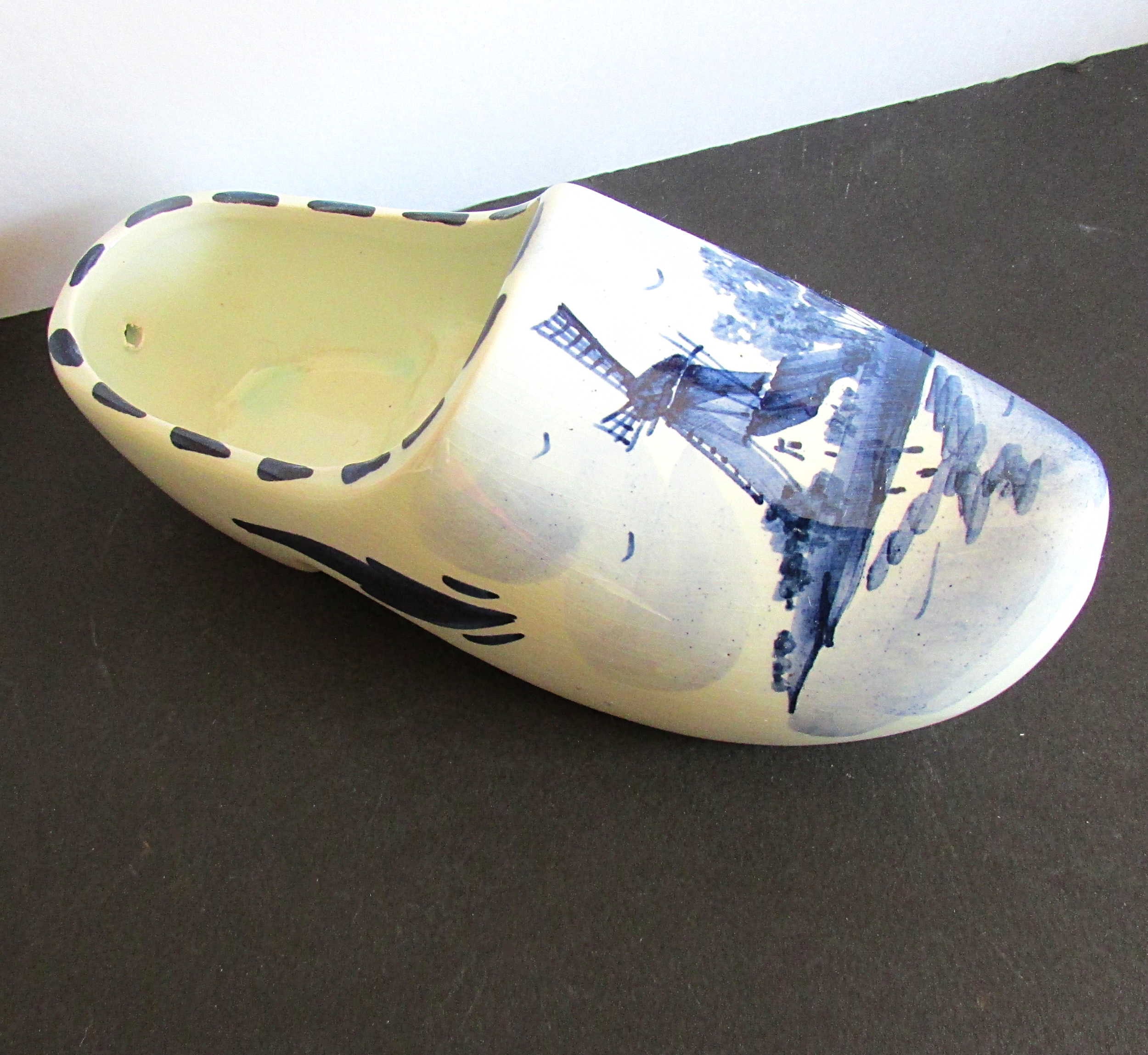 Ceramic Dutch Shoe Hand Painted Delft Blue Clog 6.75x3x3" Vintage Made ...