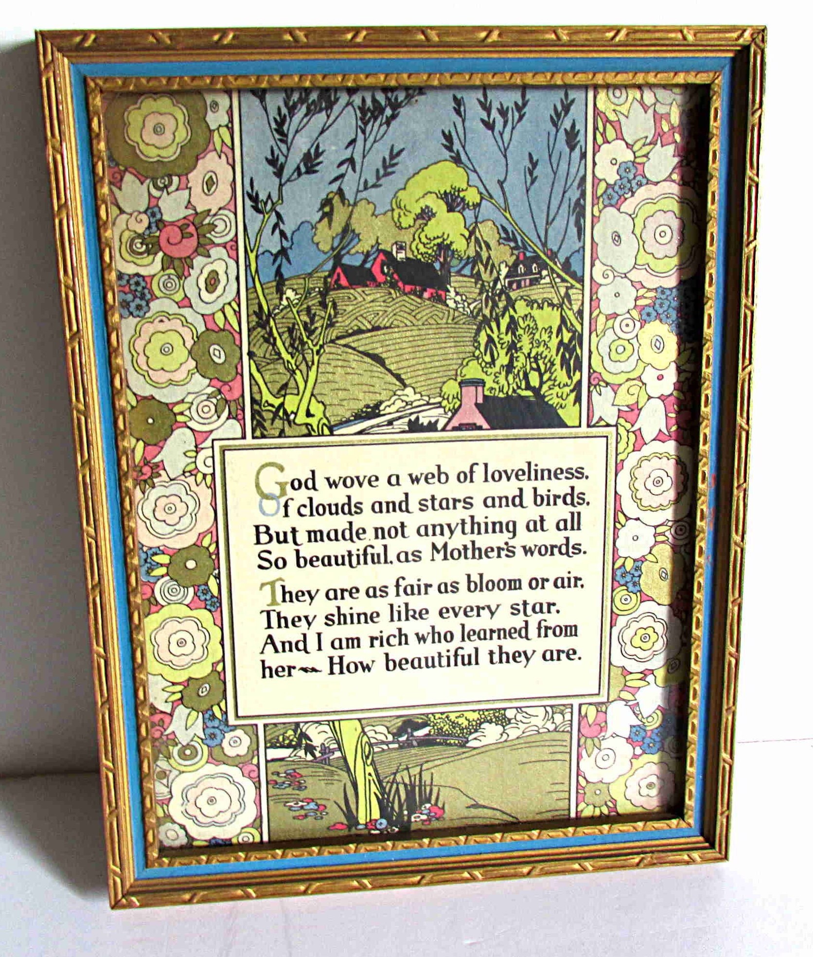 Vintage 1920s Art Deco Style Poem About Mother's Words - Etsy