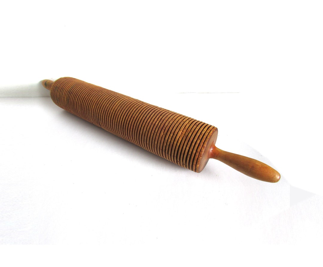 Large Solid Wood Antique Rolling Pin Short Bread Norwegian Lefse ...