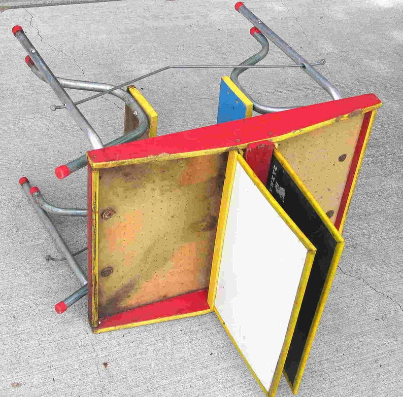 Vintage ATF Toys Children's Double Flip up Chalkboard Desk With Seats ...