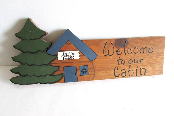 Welcome to Our Cabin Solid Wood Rustic Sign Wall Plaque | Etsy