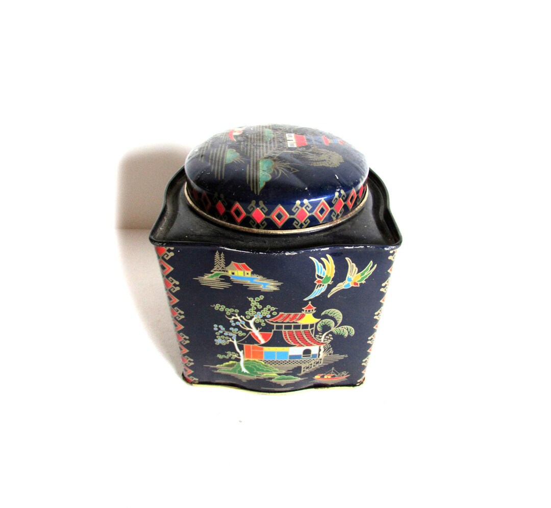 1970s Daher Designed, Made in England, Gaudy Willow Pattern, Metal Tea ...