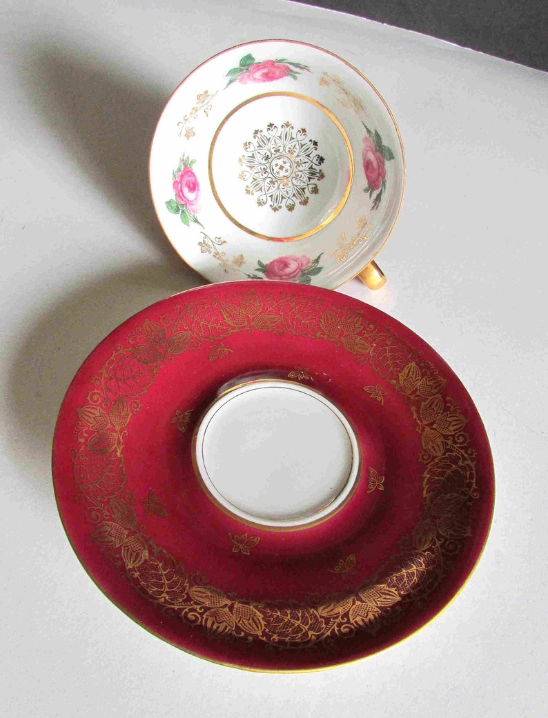 Vintage Royal Heidelberg, Tea Cup Teacup and Saucer Set, Pink Roses and ...