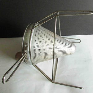 Vintage Aluminum Food Mill Cone Sieve Colander Strainer With Wood ...