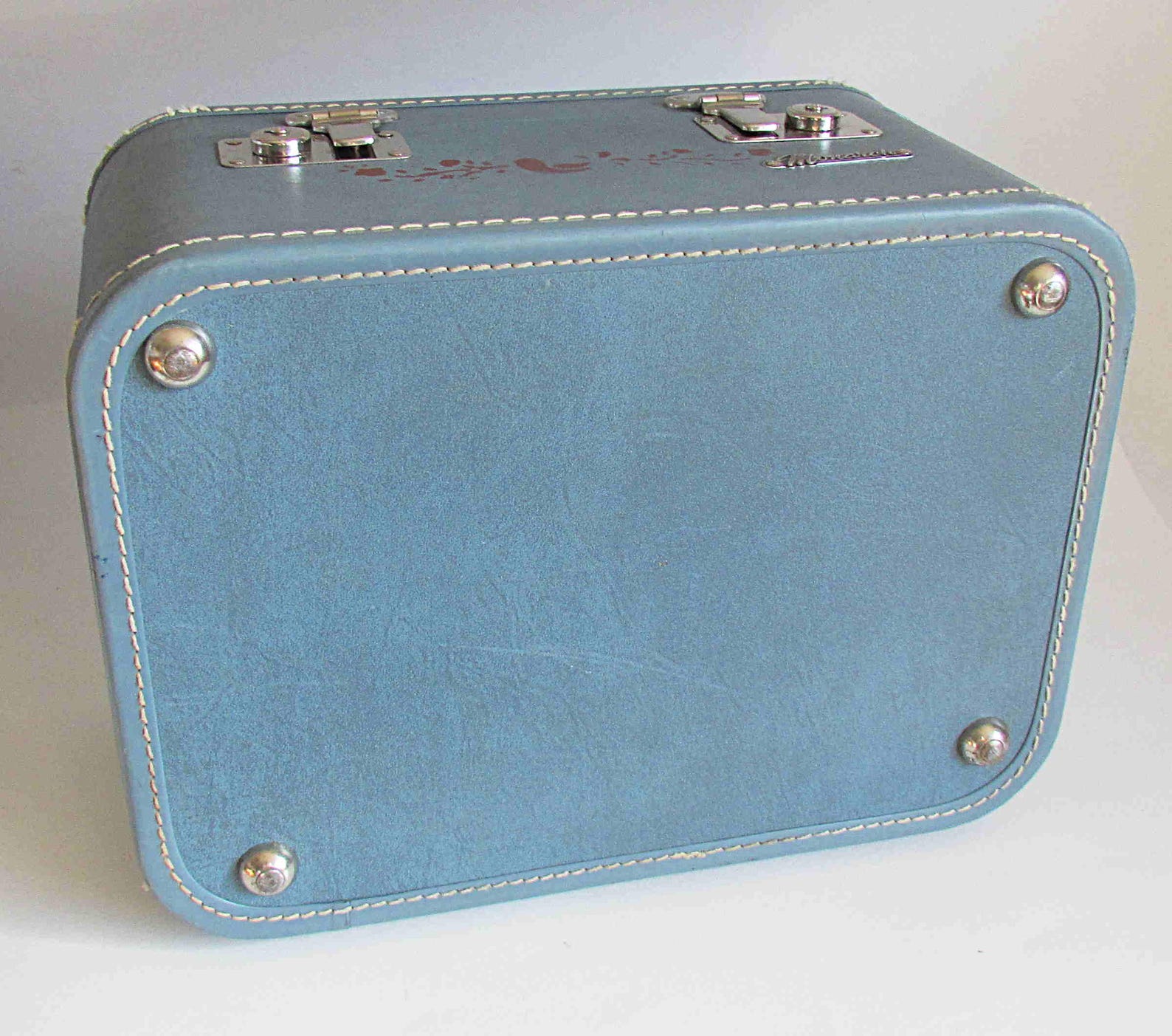 1960s Blue Hard Shell Train Case, Vintage Monarch Luggage (13.75 X 10. ...