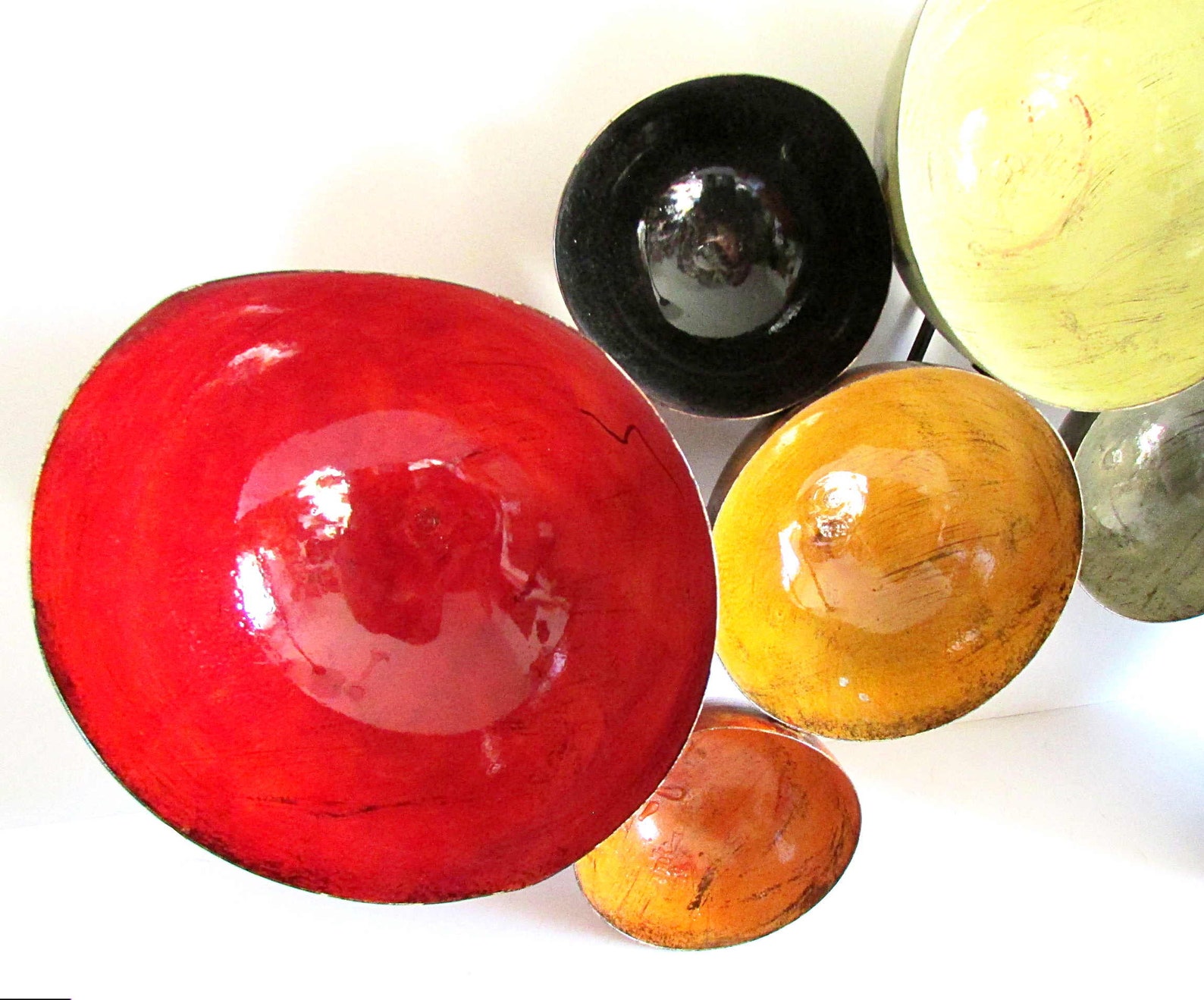 9 Enameled Metal Bowls Collage Wall Hanging Statement Piece | Etsy