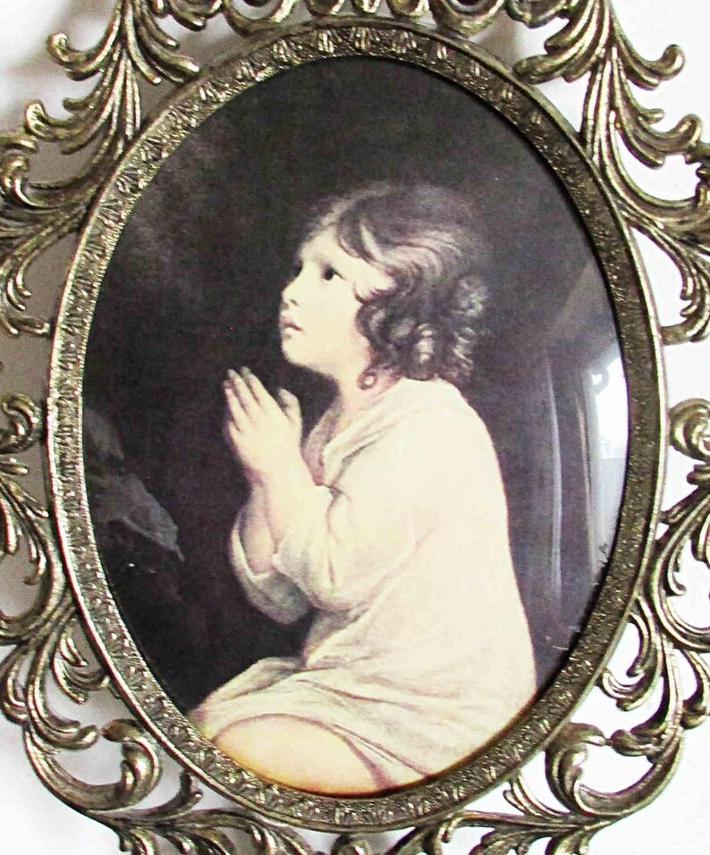 Vintage Italian Made Oval Brass Frame, With Bubble Glass, Classic Boy ...