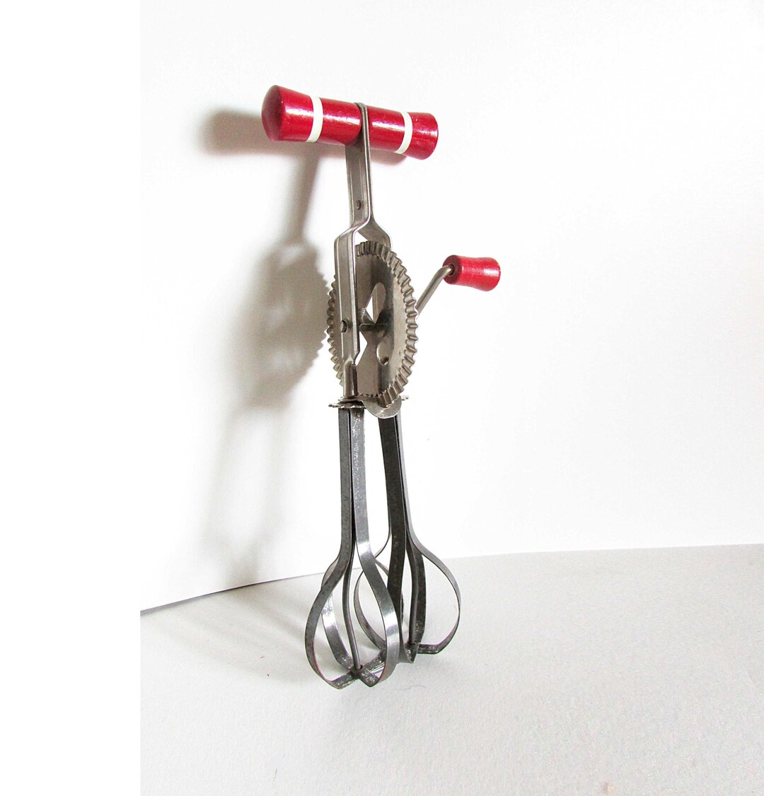 Vintage 1976 Ekco Hand Crank Egg High Speed Super Beater Whisk Red ...