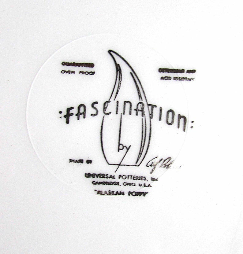 1950s Universal Potteries MCM Platter Alf Robson Alaskan Poppy Offset ...
