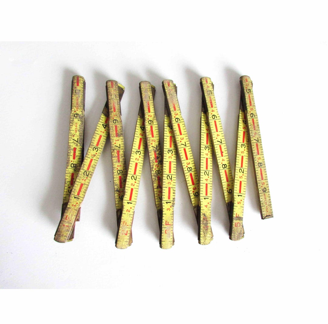 Old Stanley Stanguard Folding Wood Ruler, 2 Yd Measuring Stick ...