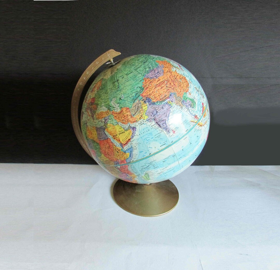 Replogle World Nation Series 12.5 in Diameter Rotating Globe, Brass ...