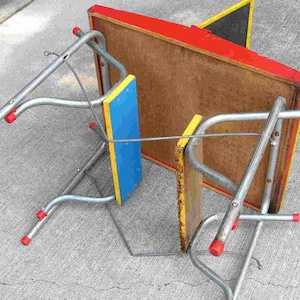 Vintage ATF Toys Children's Double Flip up Chalkboard Desk With Seats ...