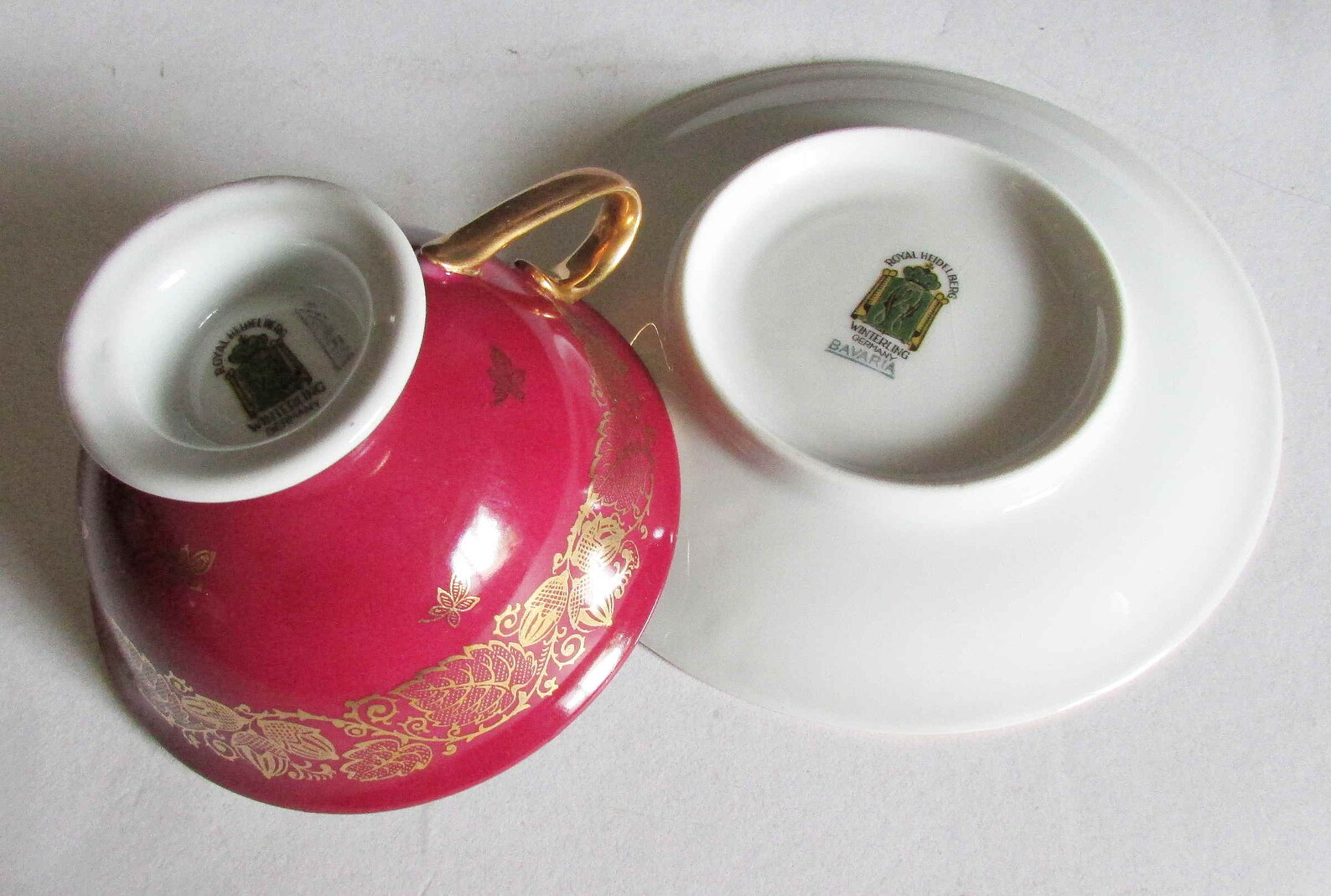 Vintage Royal Heidelberg, Tea Cup Teacup and Saucer Set, Pink Roses and ...