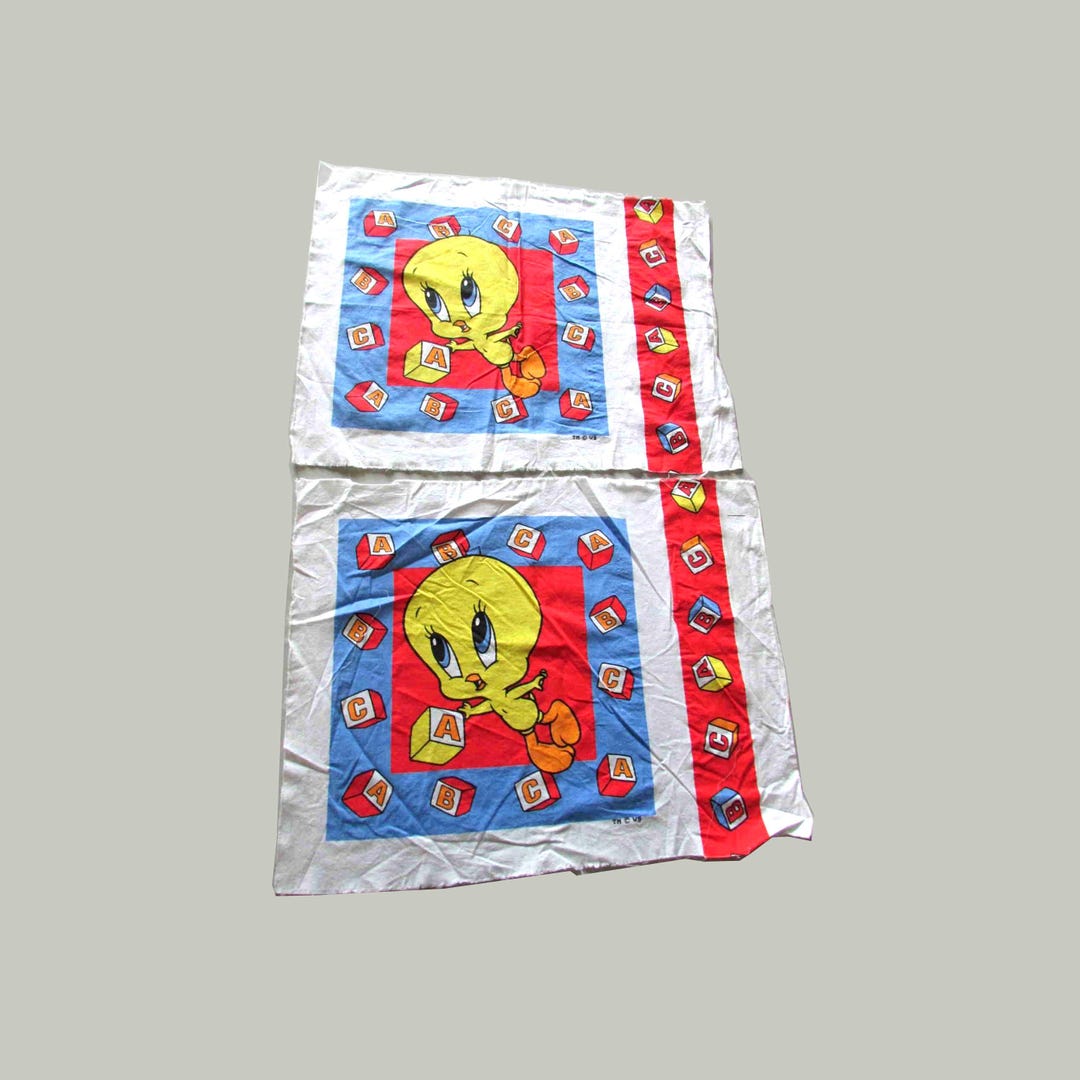 Set of 2 Vintage Tweety Bird Cotton Quilt Panels, Warner Brothers ...