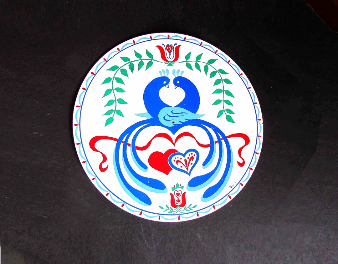 1993 Conestoga Crafts PA Dutch Double Distelfink Marriage Hex Sign Wall ...
