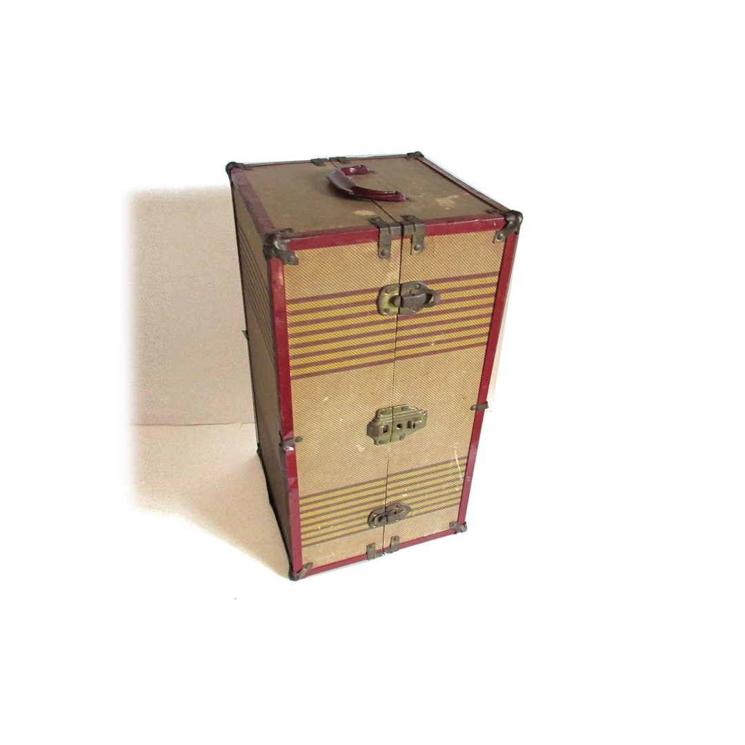 1940s Doll Trunk Steamer, Travel Wardrobe Case, Litho Papered Wood ...