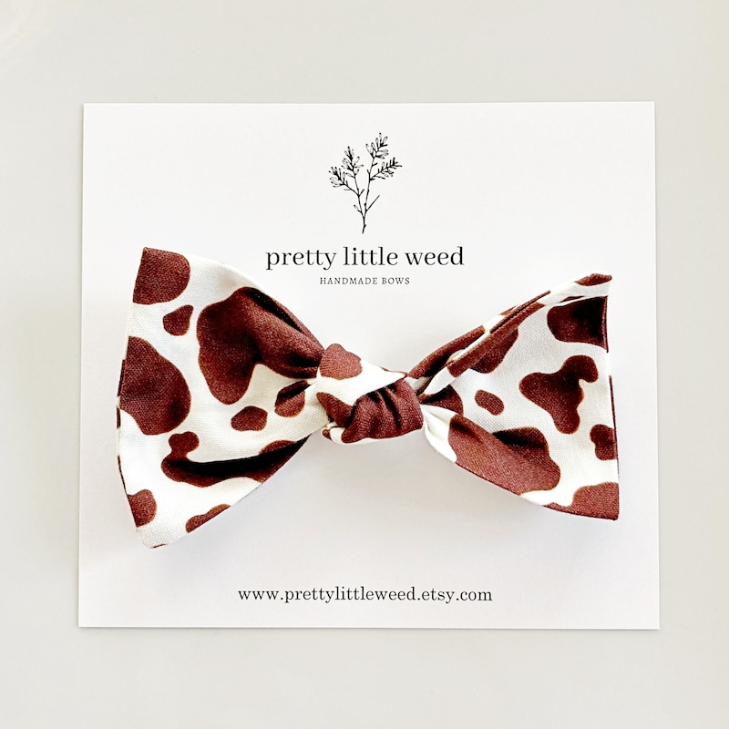 Cow Print Hair Bow - Etsy