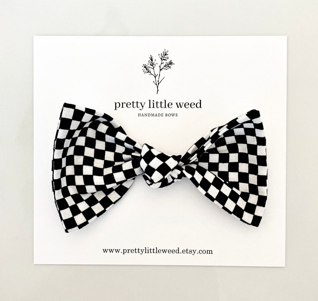 Checkered Racing Hair Bow, Baby Headband, Alligator Clip - Etsy