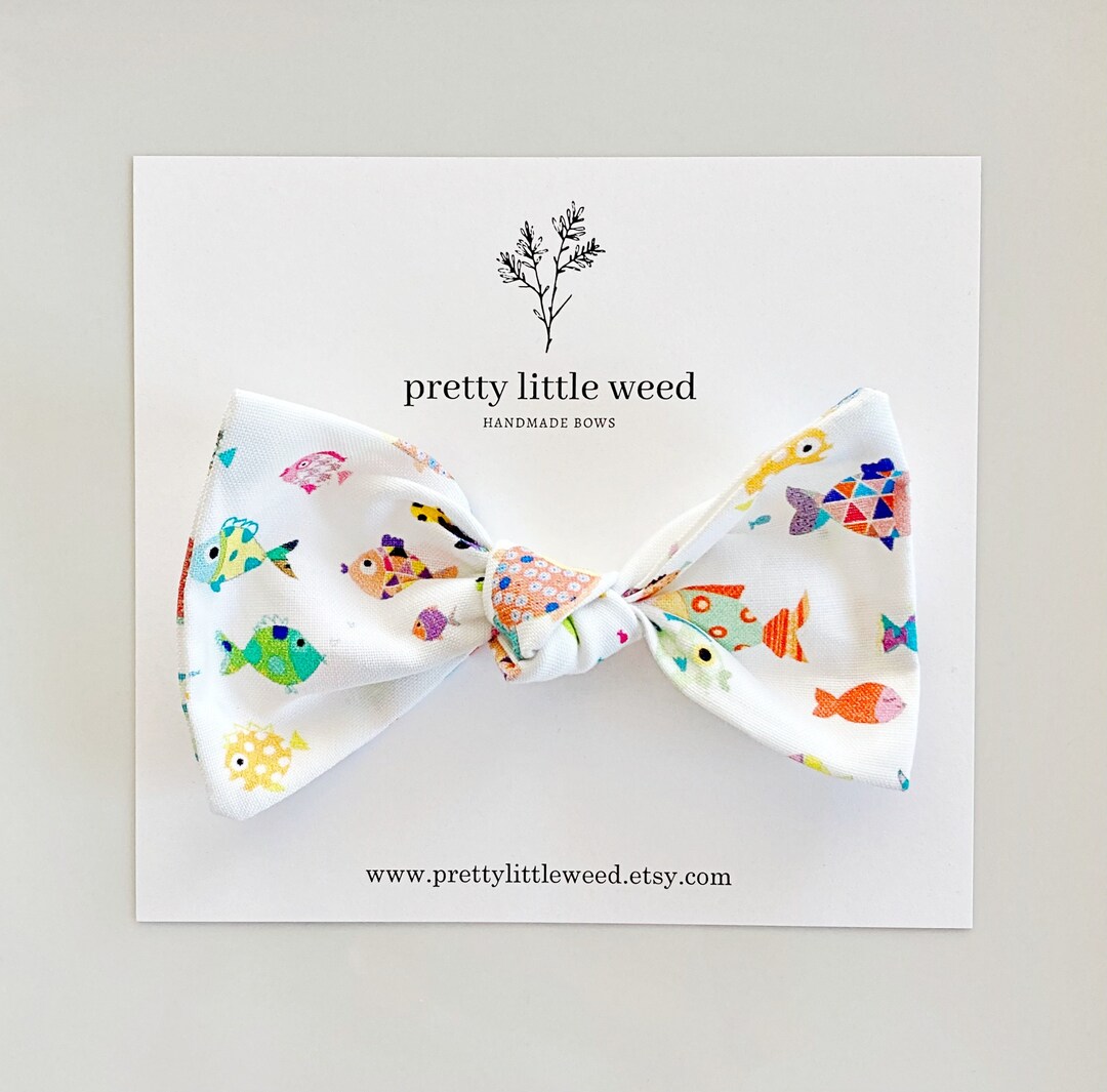 White Fun Fish Hair Bow, Toddler Fish Hair Bow, Fish Hair Bow, Fish ...
