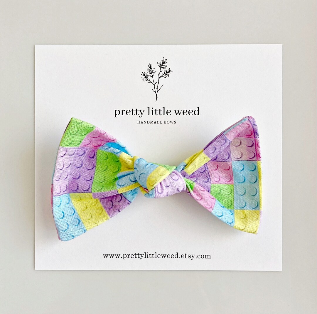 Building Block Hair Bow, Building Block Bow, Building Brick Hair Bow ...