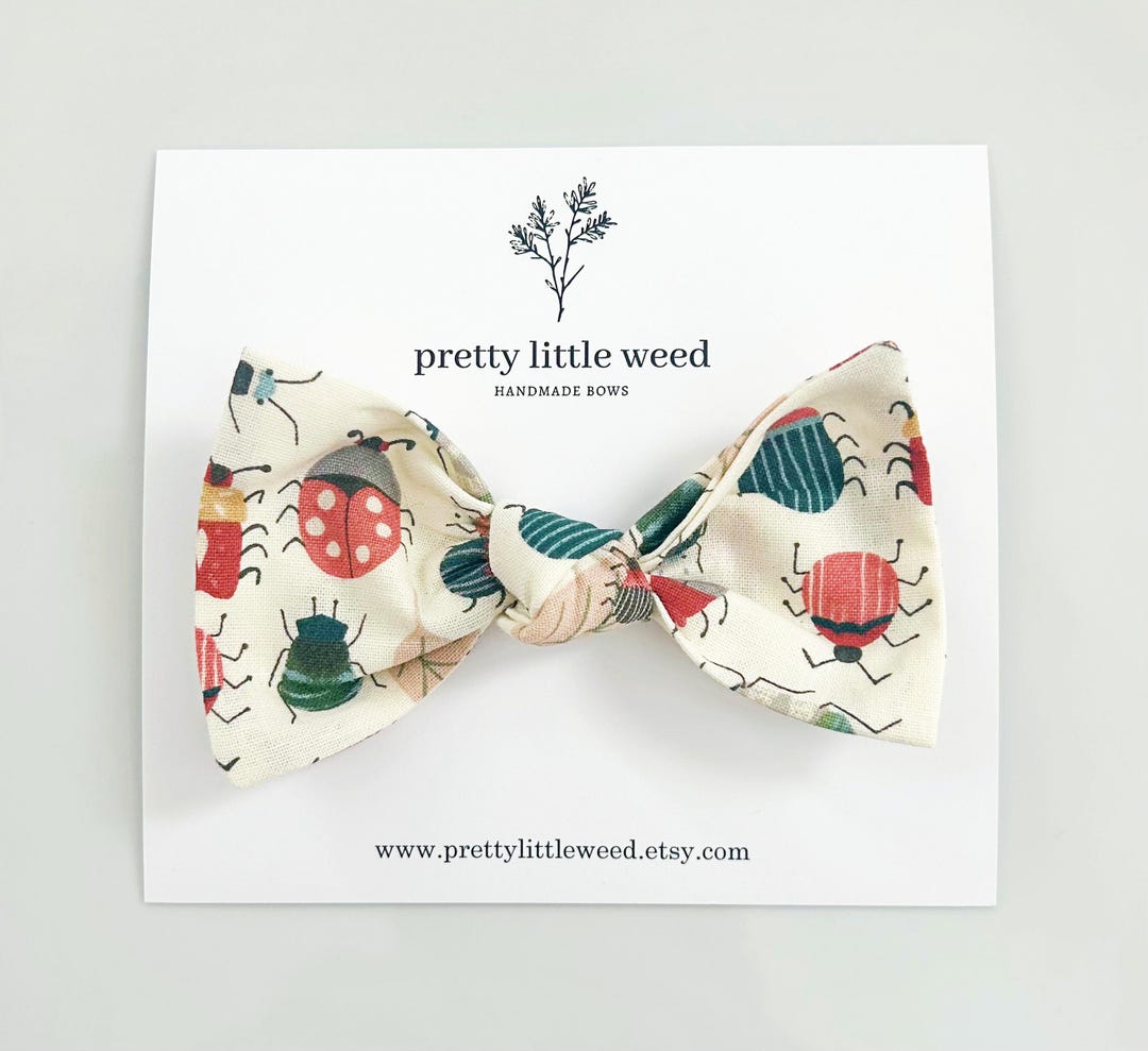 Summer Insect Print Hair Bow, Toddler Clip or Headband - Etsy