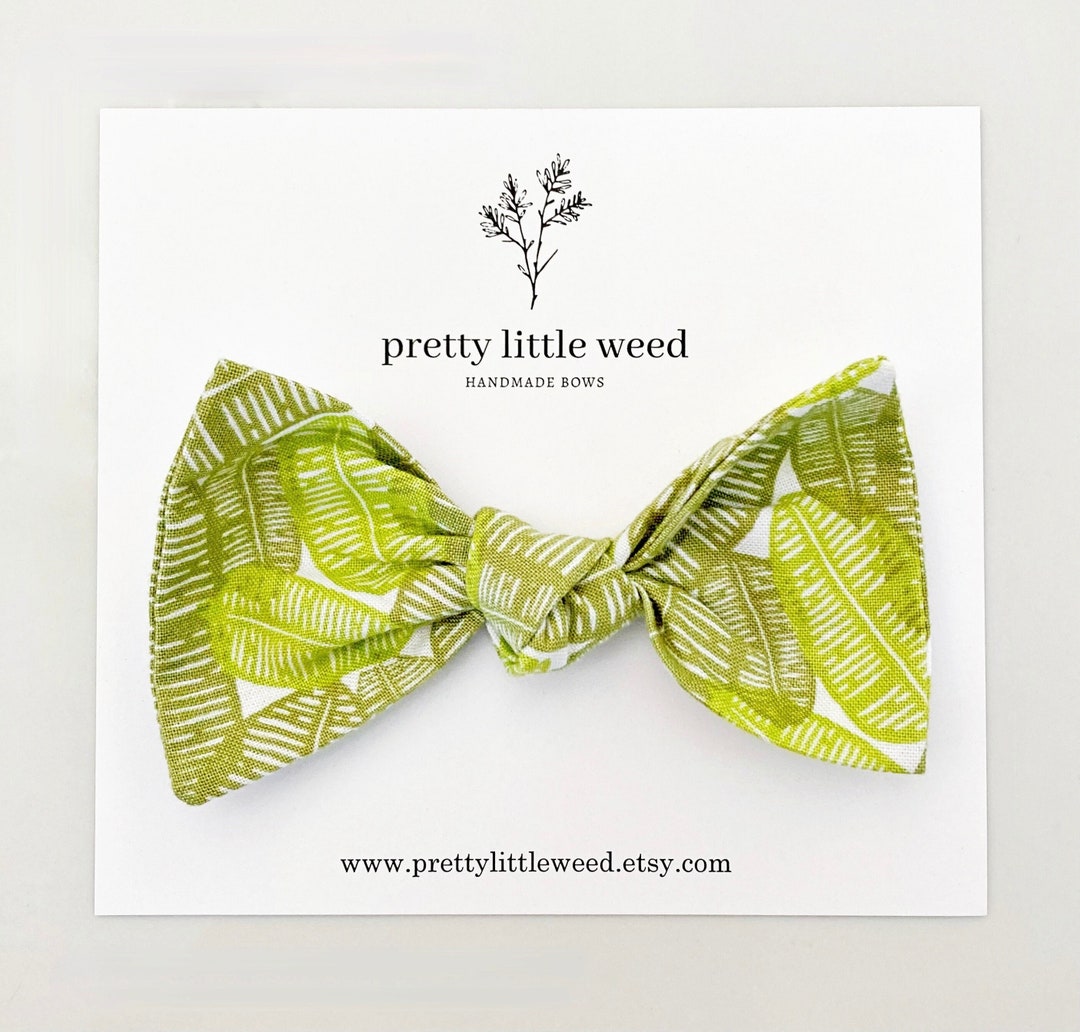 Jungle Leaves Hair Bow, Tropical Luau Headband, Summer Baby Bow - Etsy