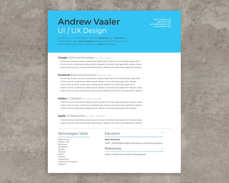 Haiku Resume Template Cool - Etsy