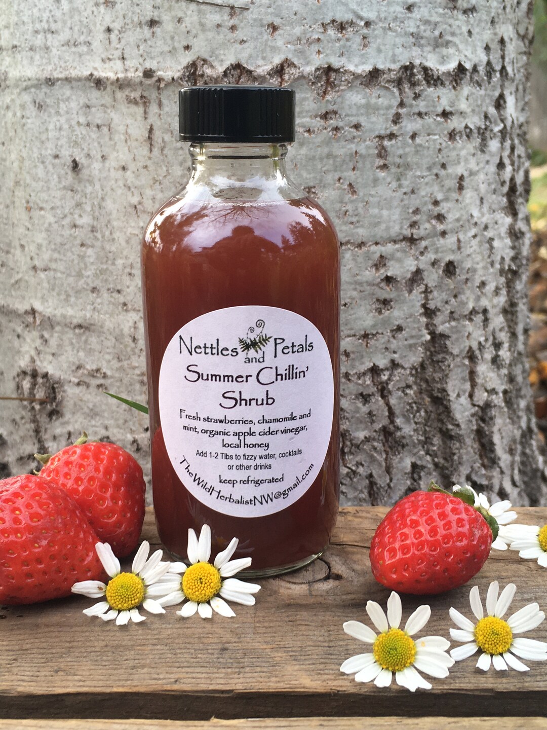 Summer Chillin' Shrub- Strawberry, Chamomile, Mint - Etsy
