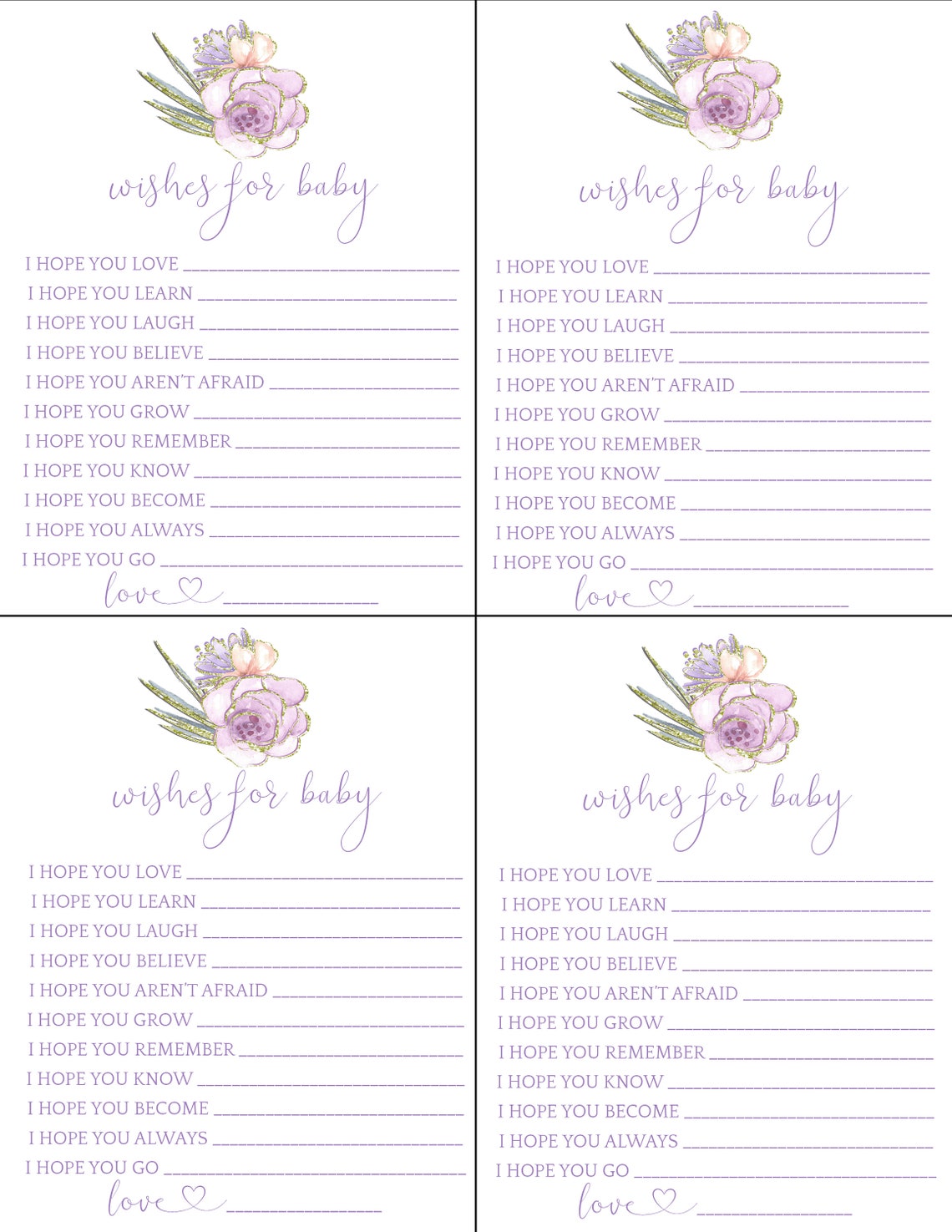 Please Leave Wishes for Baby and Wish Slips Printable Baby | Etsy