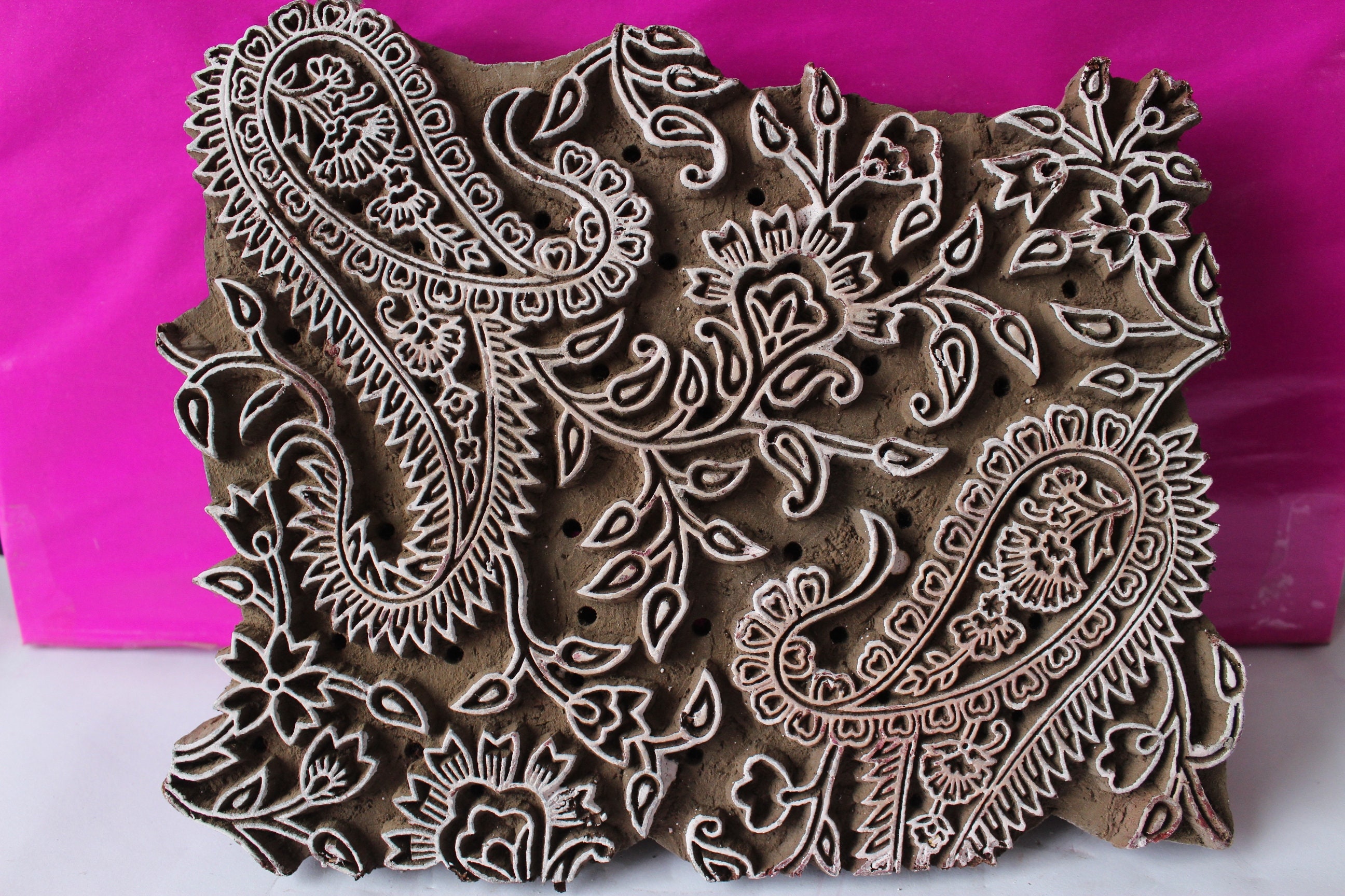 Paper & Party Supplies Vintage Wooden Printing Block Stamp hand curved ...