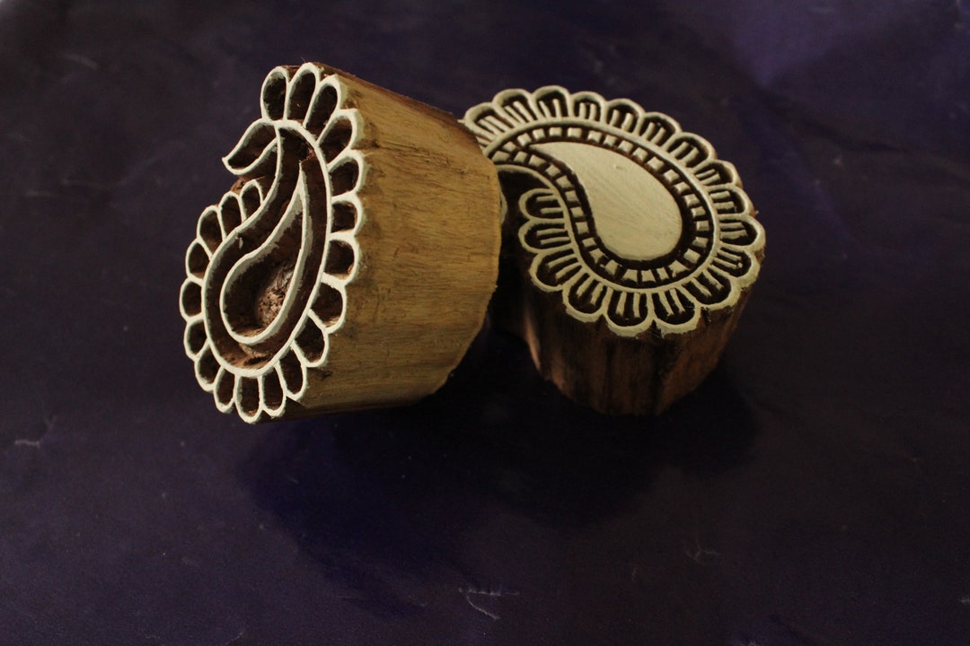 Floral Wooden Printing Block Double Color Designs Buta Printing Tools ...