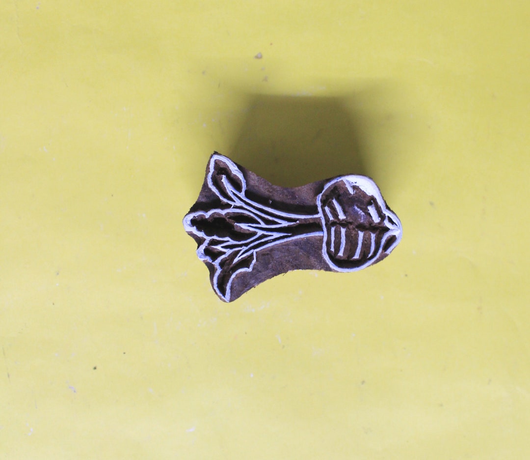 Wooden Stamps Hand Curved Block Printing Fabric Print Textile Floral ...