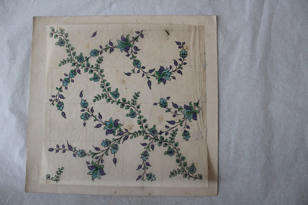 Old Hand Painted Painting on Vintage Paper - Etsy