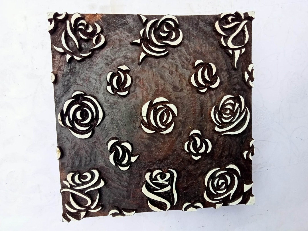 Wooden Printing Block Stamp Hand Curved Fabric Printing Design - Etsy