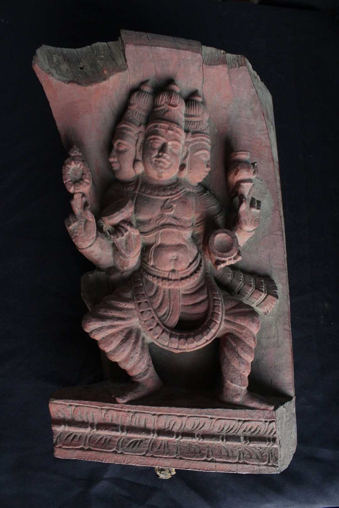 1900s Wooden Carving Chariot Handmade Religious Collectible Art Piece ...