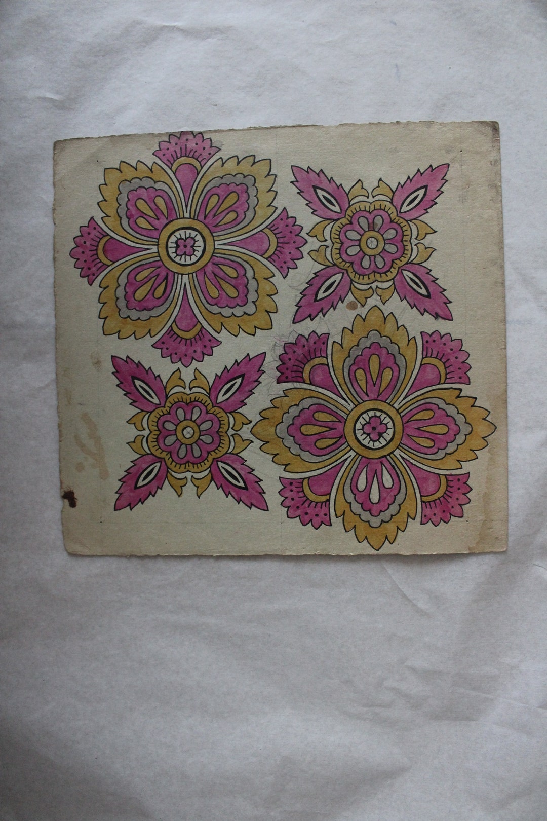 Indian Vintage Handmade Old Paper Design Collectible Artwork - Etsy