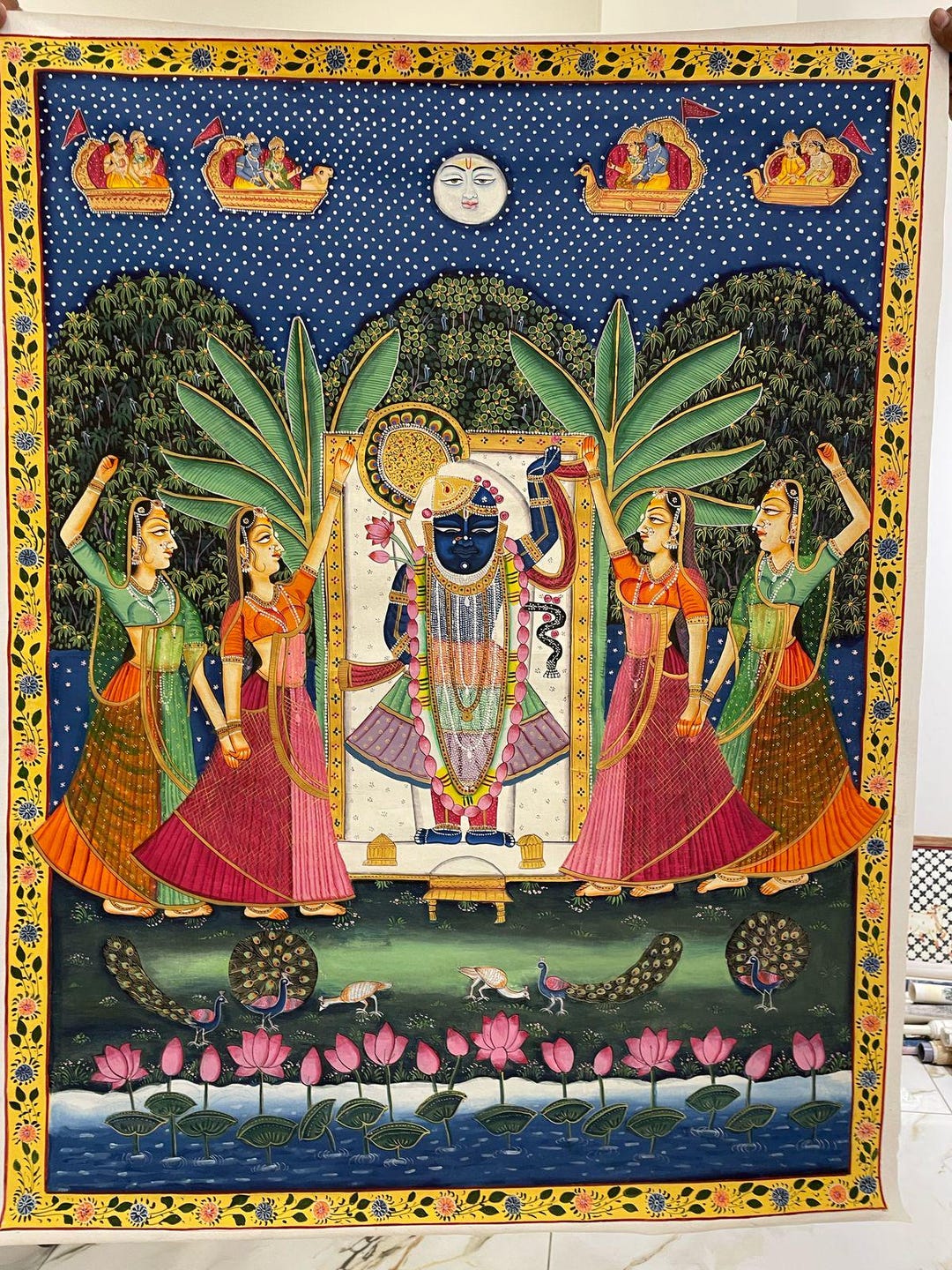Indian Hand Painted Shrinathji Painting Wall Decorative Artwork - Etsy