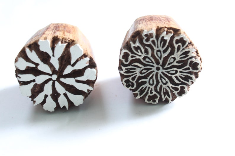 Wooden Stamp Double Block Printing Hand Curved Two Color - Etsy