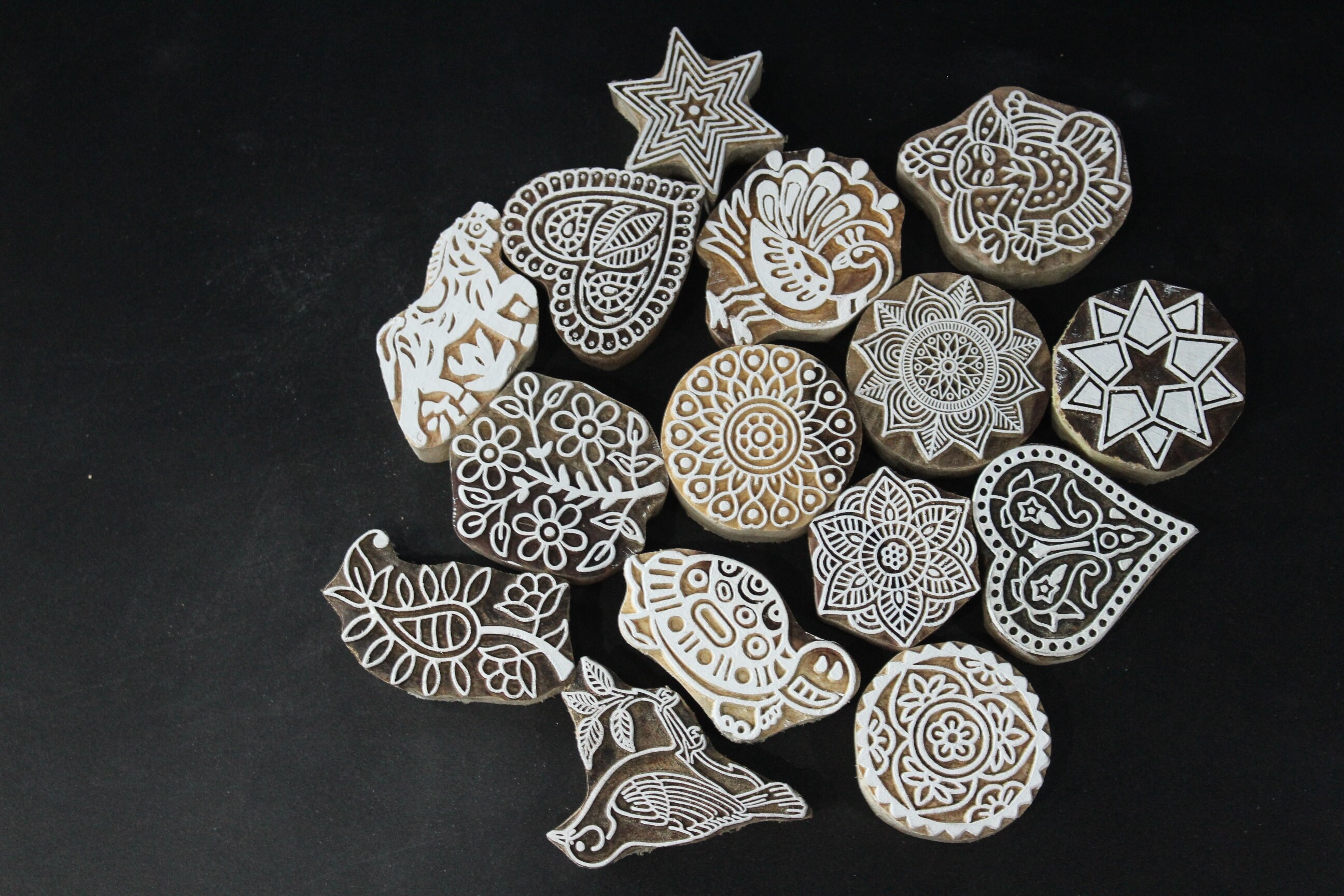 15 Unique Designs Wooden Block Print Stamps Dyi - Etsy