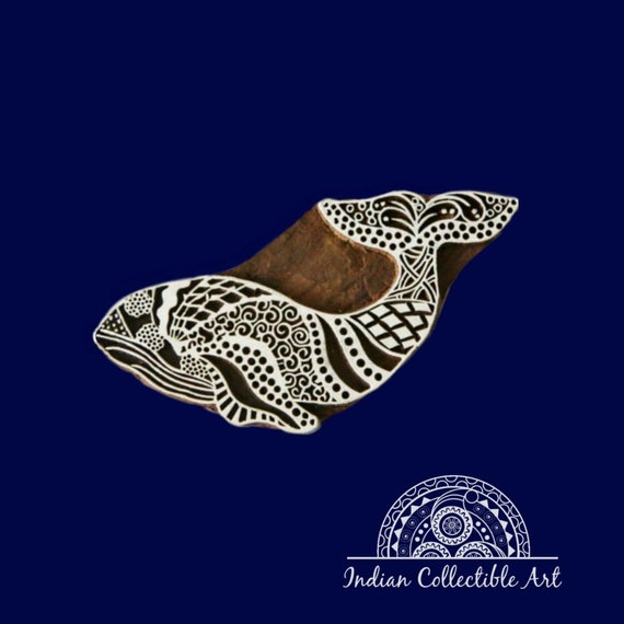 Wooden Printing Block Fish Design Hand Curved Fabric Print - Etsy