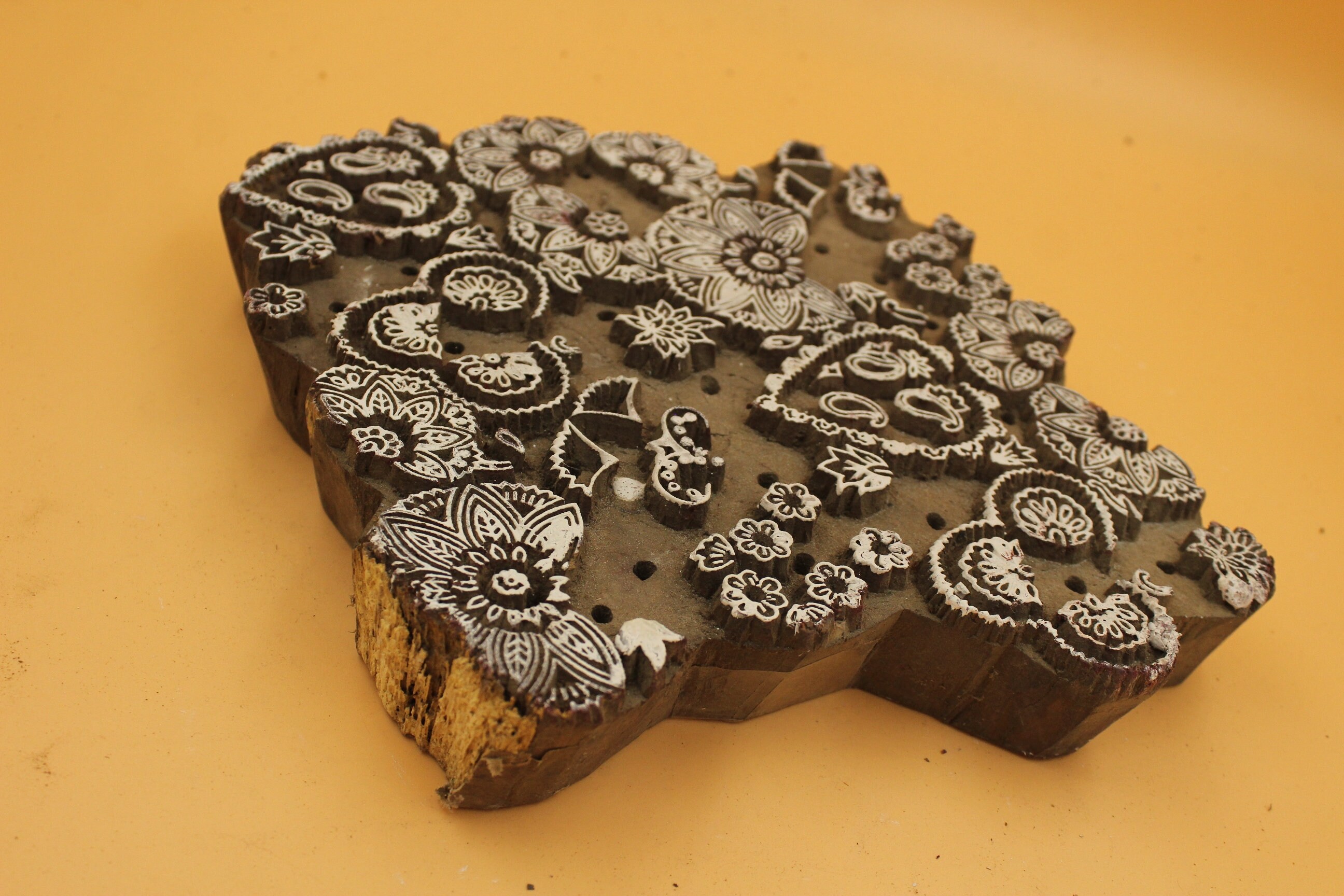 Paper & Party Supplies Vintage Wooden Printing Block Stamp hand curved ...