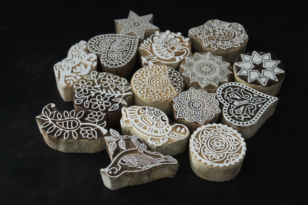 15 Unique Designs Wooden Block Print Stamps Dyi - Etsy